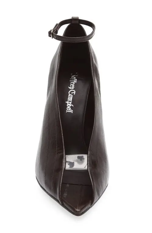 Jeffrey Campbell Pointed Peep Toe Sandal - Brown Eel