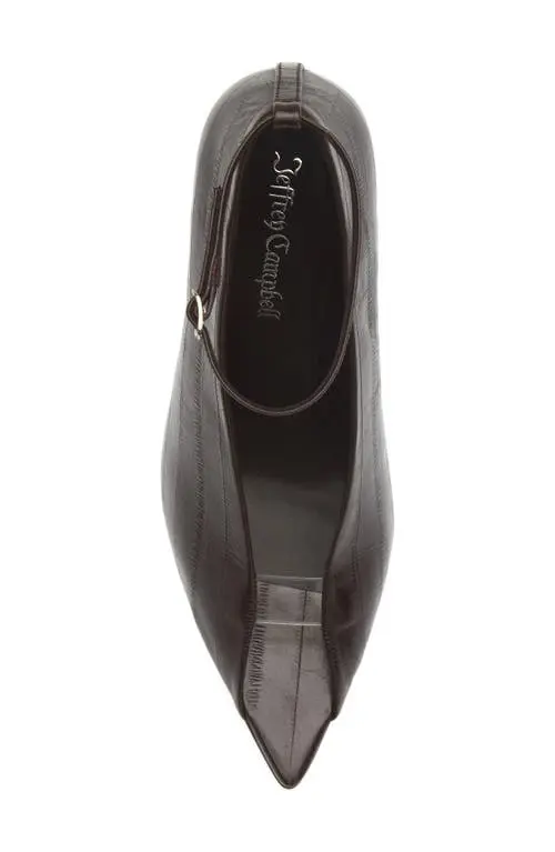 Jeffrey Campbell Pointed Peep Toe Sandal - Brown Eel