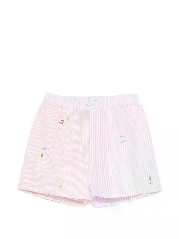 Maison Labiche Striped Embroidery Shorts