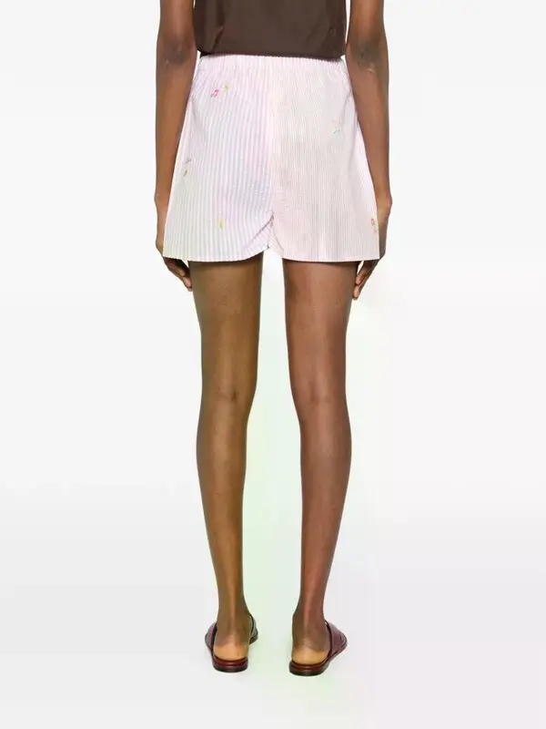 Maison Labiche Striped Embroidery Shorts