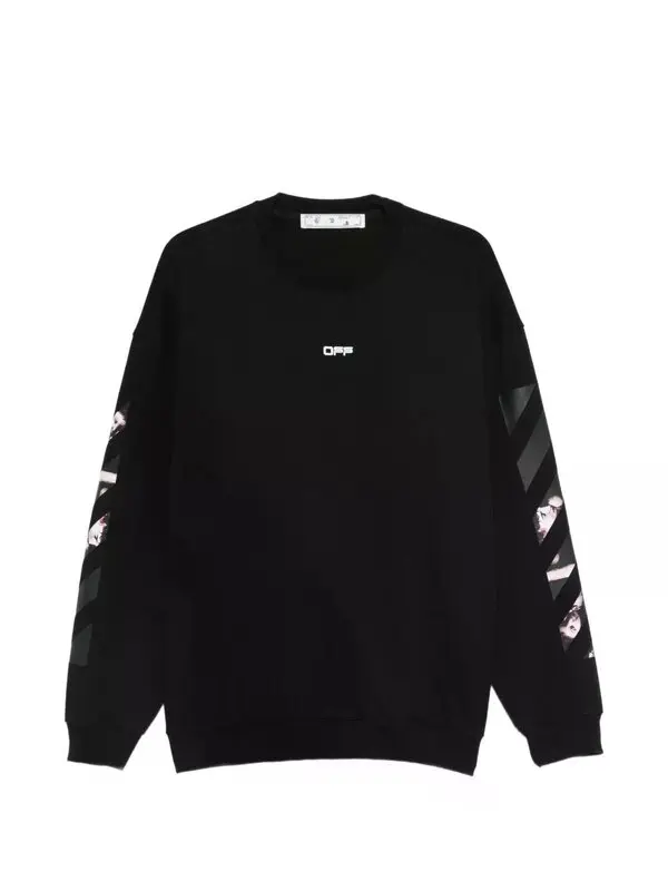 Off-White Diagonal Stripes Crew-neck Sweatshirt