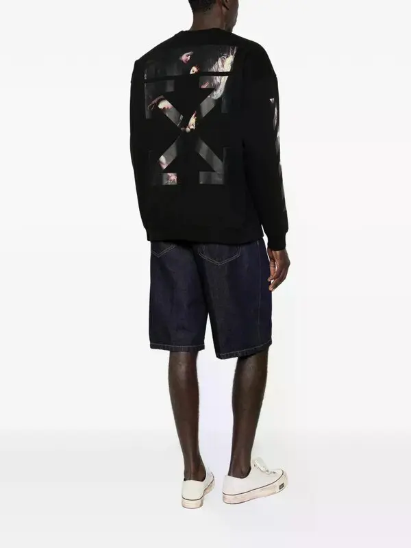 Off-White Diagonal Stripes Crew-neck Sweatshirt