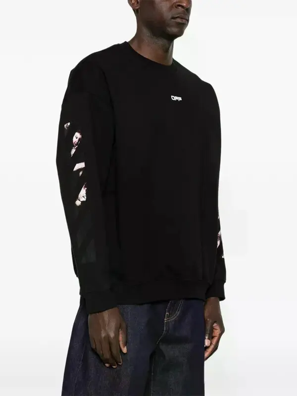 Off-White Diagonal Stripes Crew-neck Sweatshirt