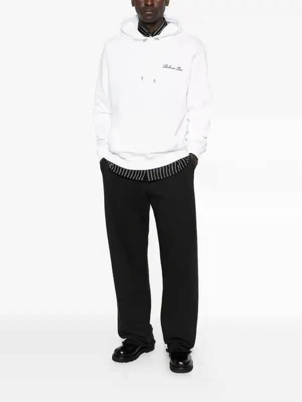 Balmain Embroidered Logo Hoodie - White