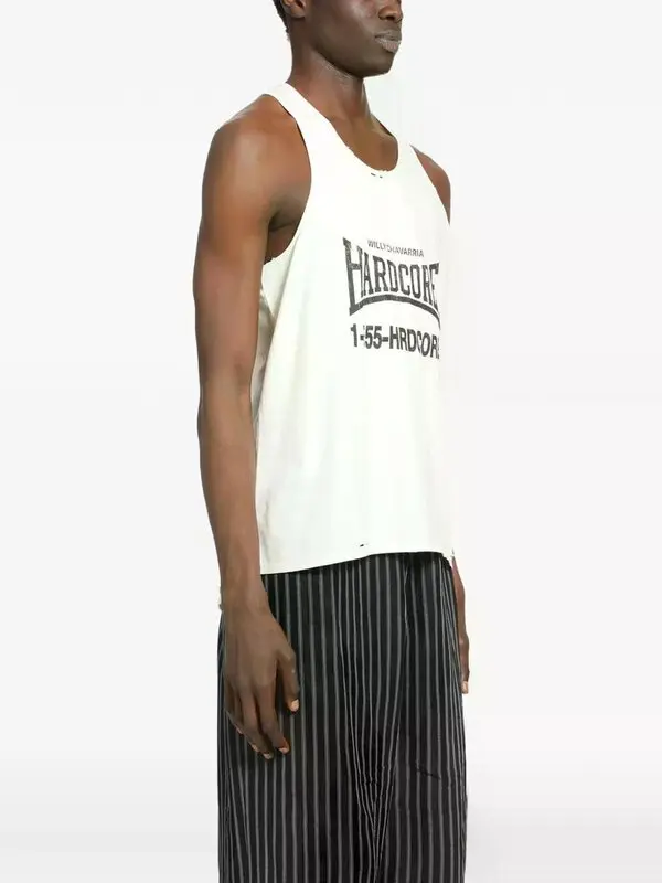 WILLY CHAVARRIA Distressed Tank Top - White