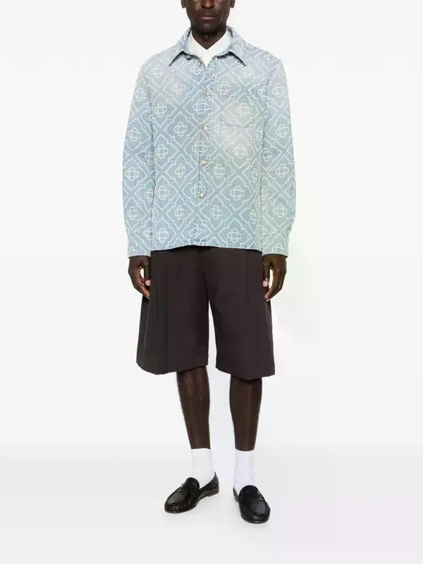 Casablanca Monogram-embellished Denim Shirt