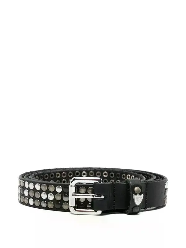 HTC LOS ANGELES Studded Leather Belt - Black