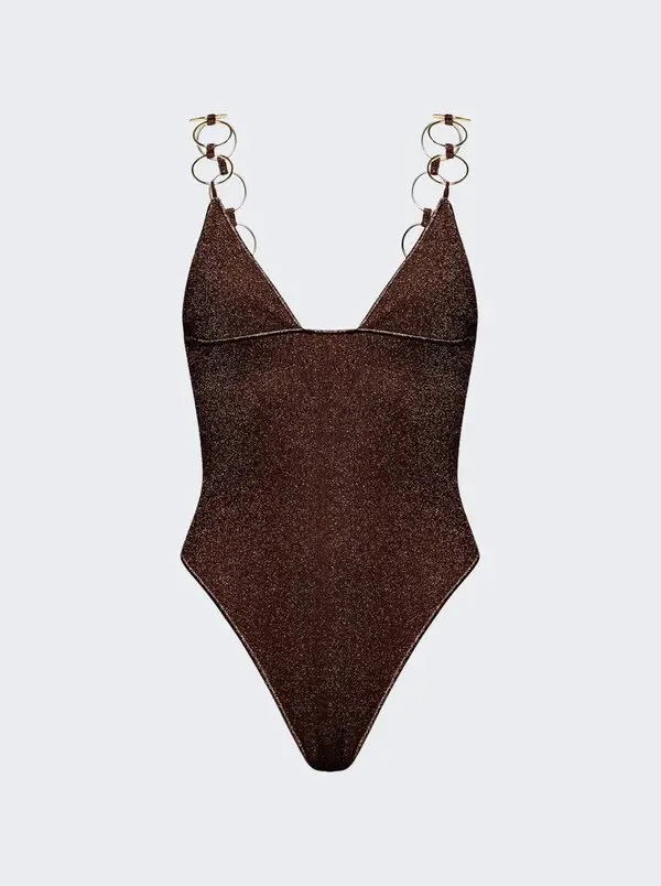 OSÃ©REE Lumiere Ring Triangle Maillot - Brown