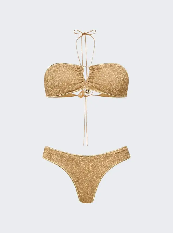 Oseree Lumiere Stones Bandeau Set - Gold