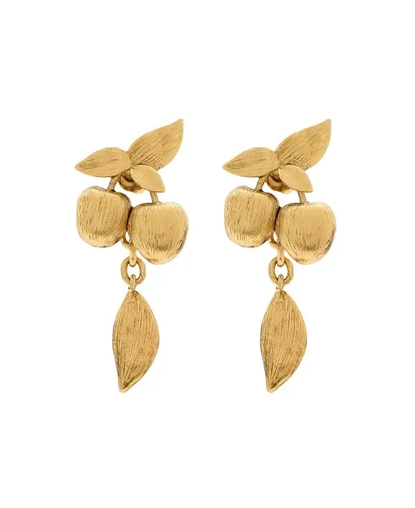 Saint Laurent Cherry Dangle Earrings - Brass Gold