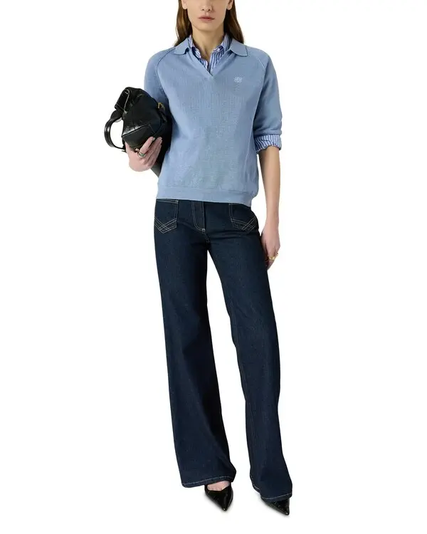 Gerard Darel Loula Johnny Collar Sweater - Bluesky
