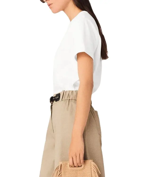 Maje Embroidered Logo Tee - White