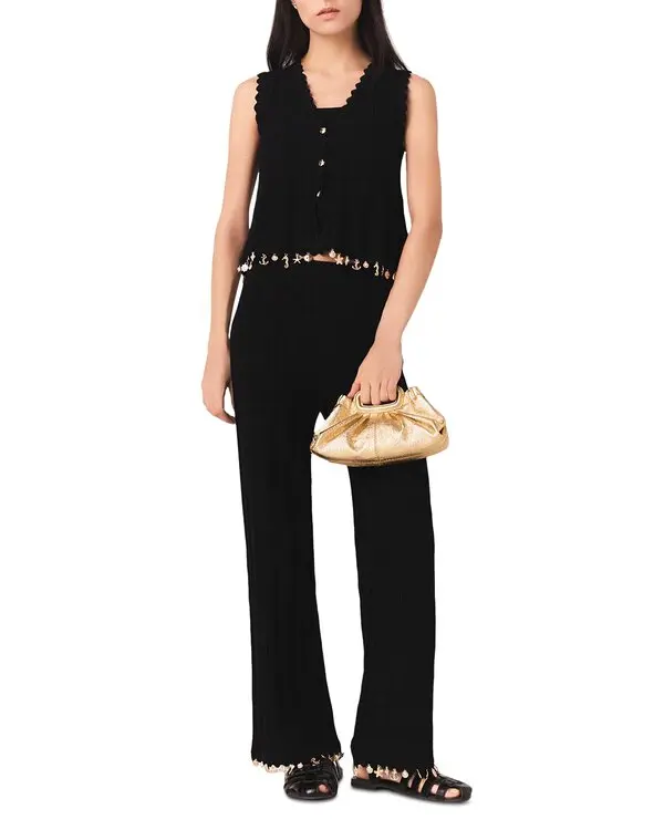 Maje Embellished Knit Cardigan