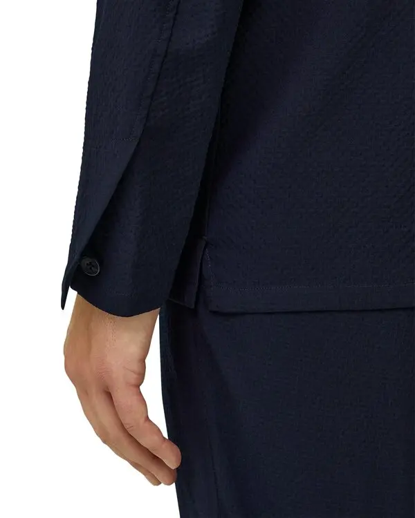 Boggi Milano Regular Fit Seersucker Shirt Jacket