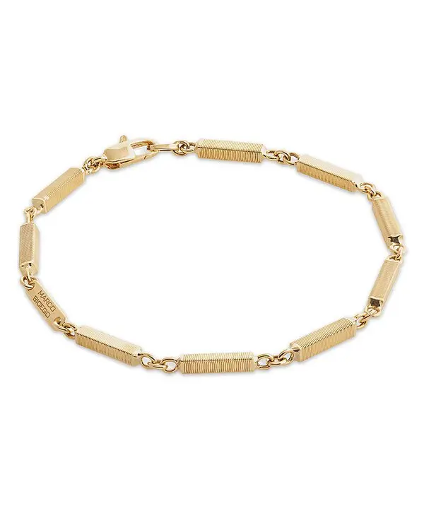 Marco Bicego 18k Yellow Uomo Ridged Bar Link Bracelet - Gold