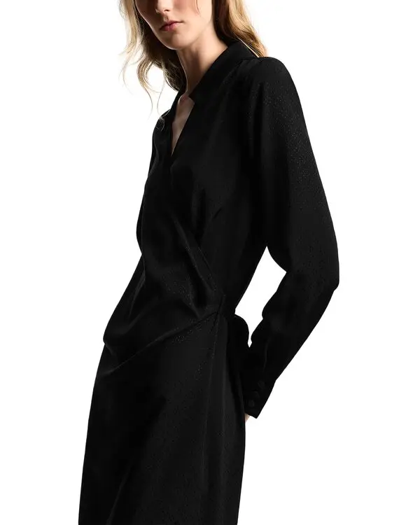 Emporio Armani Micro Jacquard Long Sleeve Dress