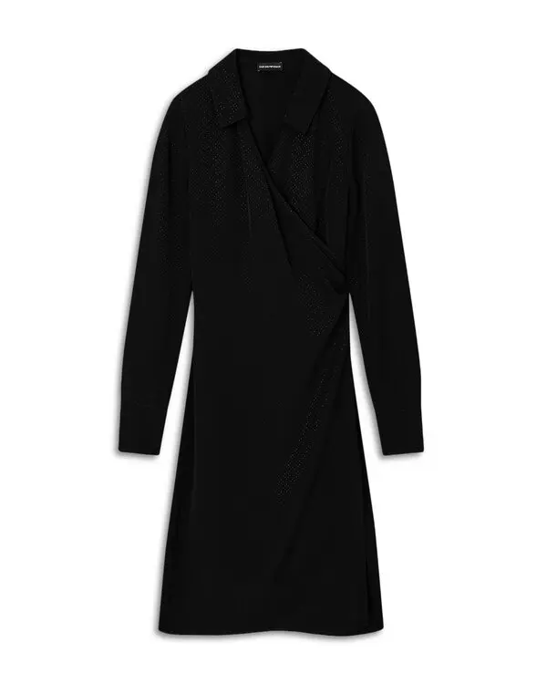 Emporio Armani Micro Jacquard Long Sleeve Dress