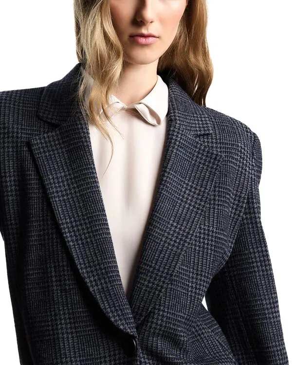 Emporio Armani Prince Of Wales Single-button Blazer