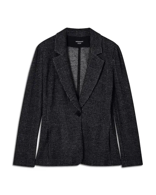 Emporio Armani Prince Of Wales Single-button Blazer