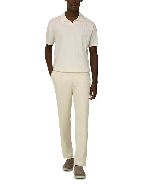 Boggi Milano Regular Fit Stretch Cotton Trousers - Sand