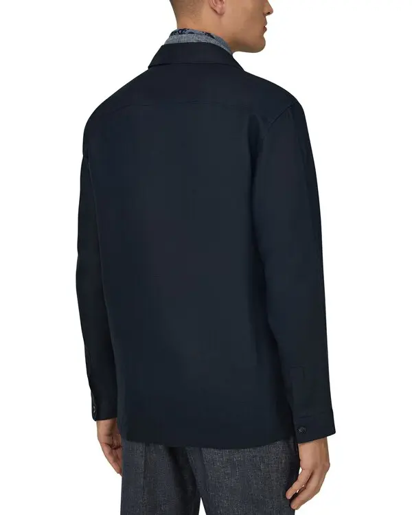 Boggi Milano Regular Fit Pure Linen Shirt - Navy Blue