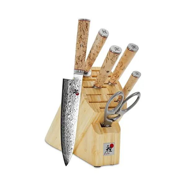 MIYABI Birchwood 7 Piece Knife Block Set - Natural