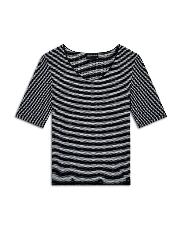Emporio Armani Stretch Jersey Jacquard Top