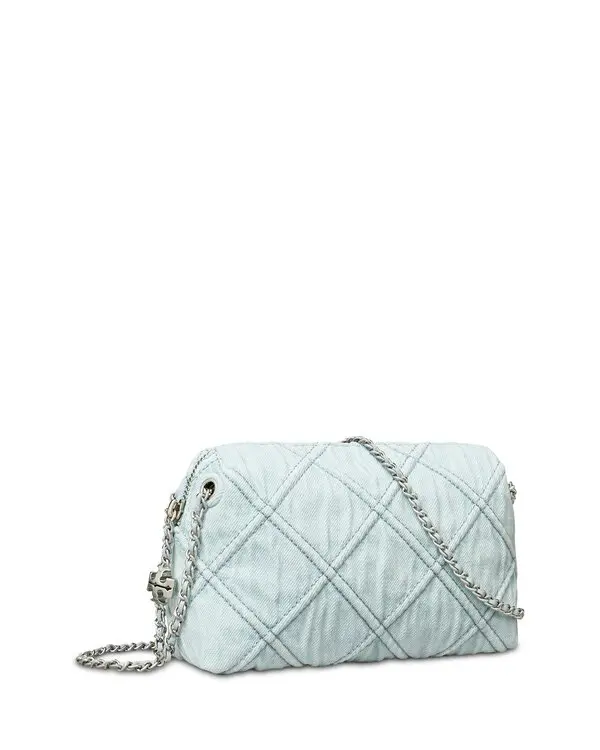 Tory Burch Fleming Denim Crossbody Bag - Seltzer