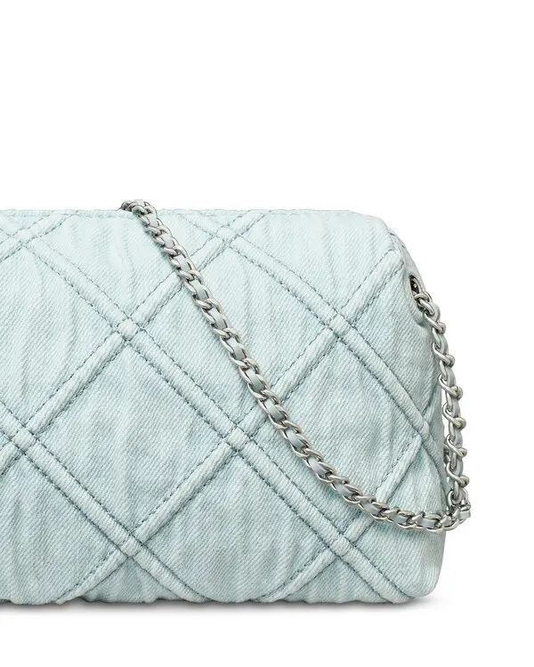 Tory Burch Fleming Denim Crossbody Bag - Seltzer