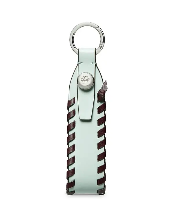 Tory Burch Woven Leather Key Fob - Light Green