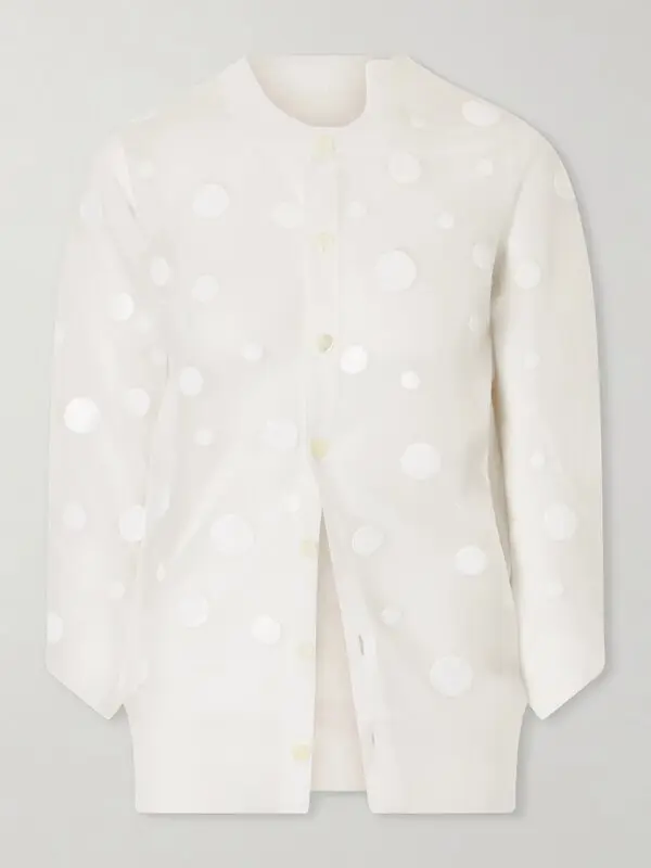 Junya Watanabe Polka-dot Knitted Cardigan - White