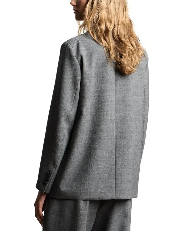 Emporio Armani Mouline Crepe Wool Double Breasted Blazer