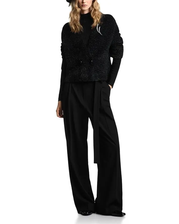 Emporio Armani Shimmer Ribbed Turtleneck Sweater