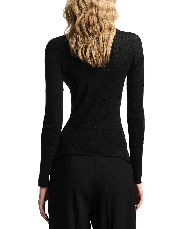 Emporio Armani Shimmer Ribbed Turtleneck Sweater