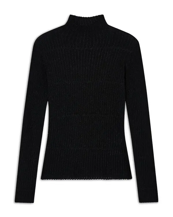 Emporio Armani Shimmer Ribbed Turtleneck Sweater