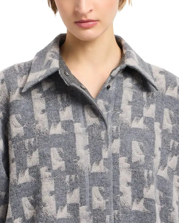 Emporio Armani Geometric Jacquard Bubble Hem Jacket