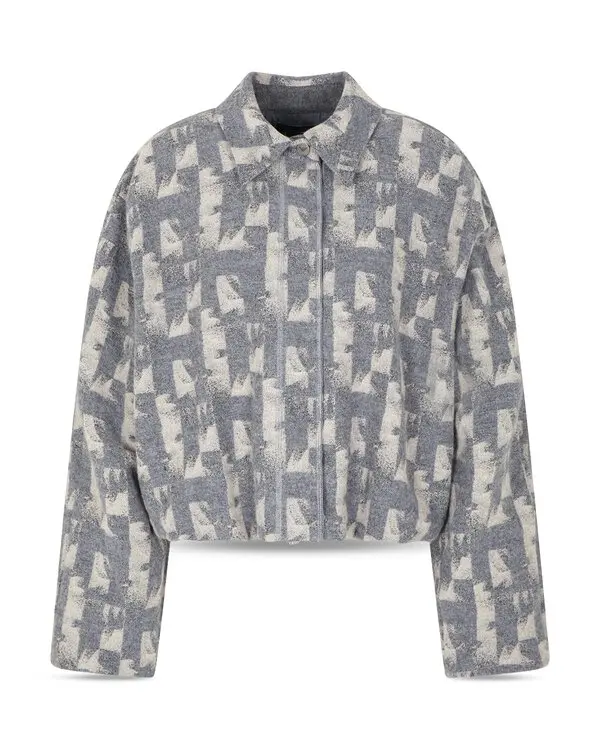 Emporio Armani Geometric Jacquard Bubble Hem Jacket