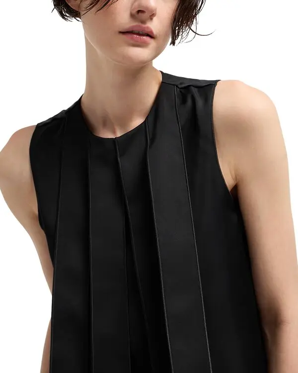 Emporio Armani Satin Fringe Sleeveless Top