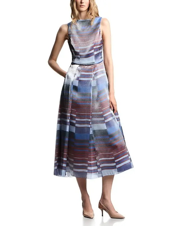 Emporio Armani Sleeveless Geometric Print Midi Dress - Multi