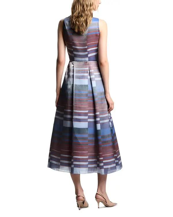 Emporio Armani Sleeveless Geometric Print Midi Dress - Multi