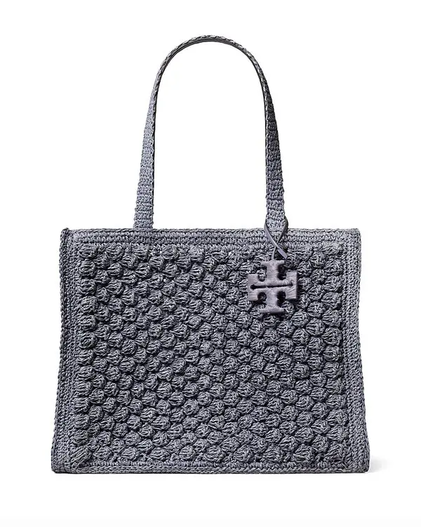 Tory Burch Ella Hand-crocheted Straw Tote - Gray