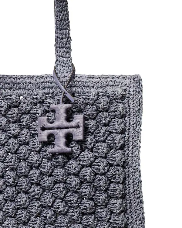 Tory Burch Ella Hand-crocheted Straw Tote - Gray