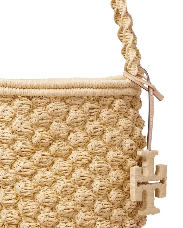 Tory Burch Ella Hand-crochet Straw Bucket Bag - Natural