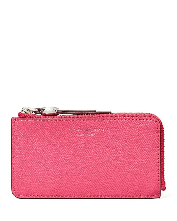 Tory Burch Romy Leather Card Case - Bright Pink