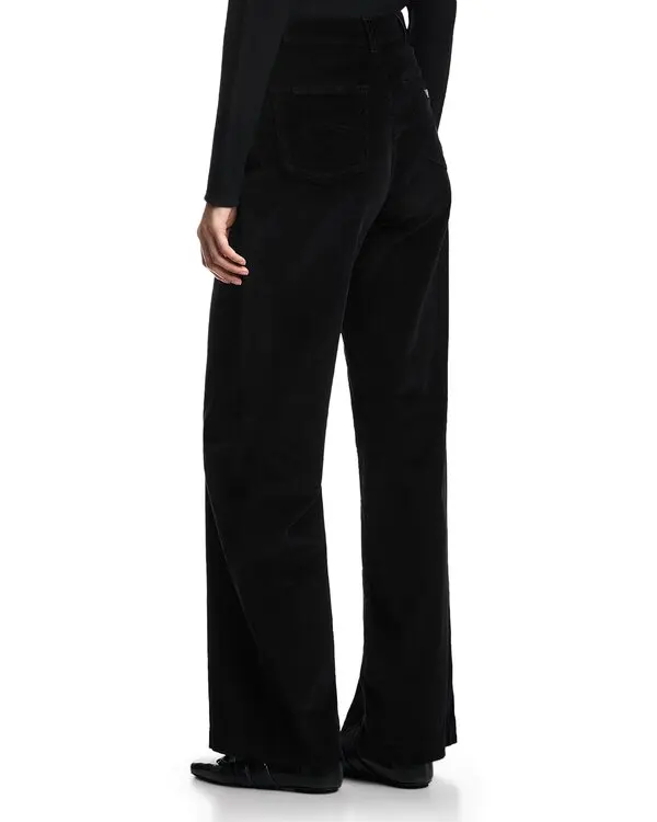 Emporio Armani High Rise Wide Corduroy Jeans - Black