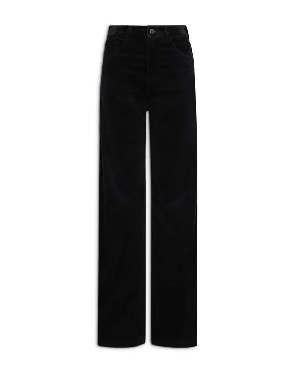 Emporio Armani High Rise Wide Corduroy Jeans - Black