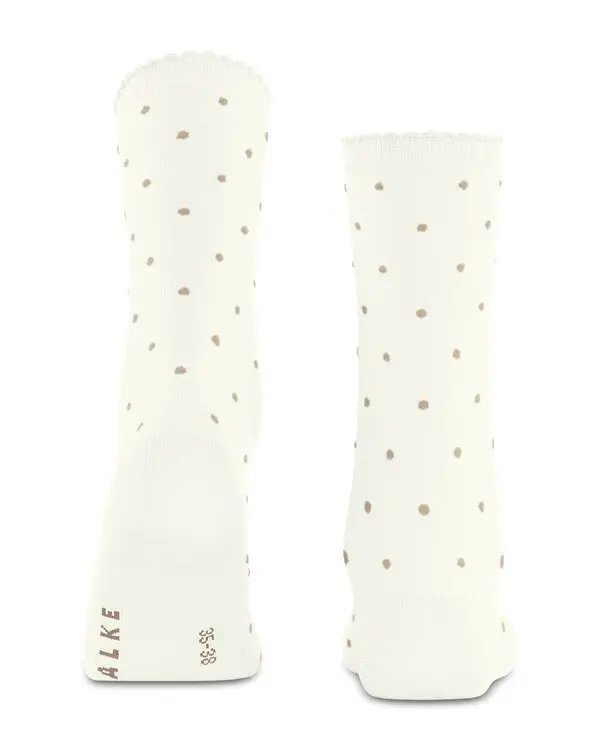 Falke Spike Dot Crew Socks - Off-white