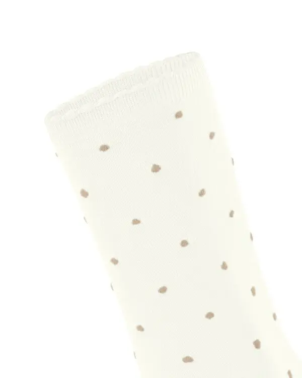 Falke Spike Dot Crew Socks - Off-white