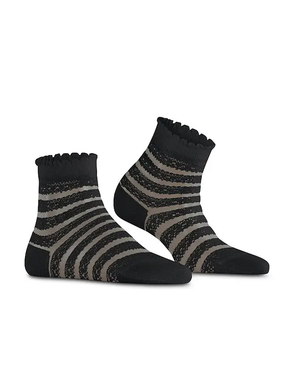Falke Border Lace Short Socks - Black