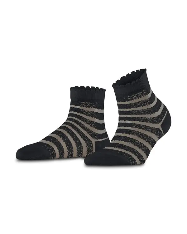 Falke Border Lace Short Socks - Black